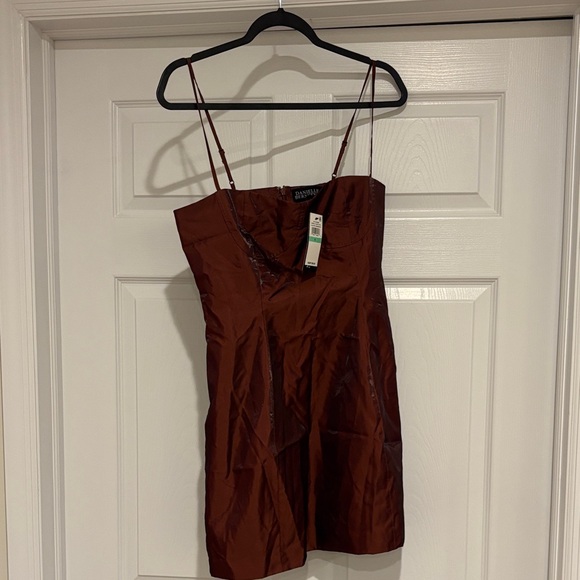 DANIELLE BERNSTEIN | Dresses | Danielle Bernstein Rust Satin Dress ...